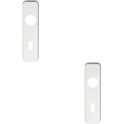 2x PAIR Door Handle Lock Backplate for Safety Levers 154 x 40mm Satin ...