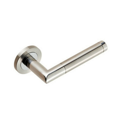 2x PAIR Mitred Round Bar Lever Ringed Design Conceled Fix Polished ...