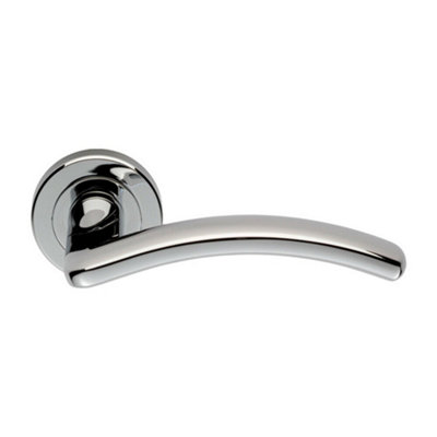 2x PAIR Oval Shape Arched Bar Lever on Round Rose Concealed Fix ...