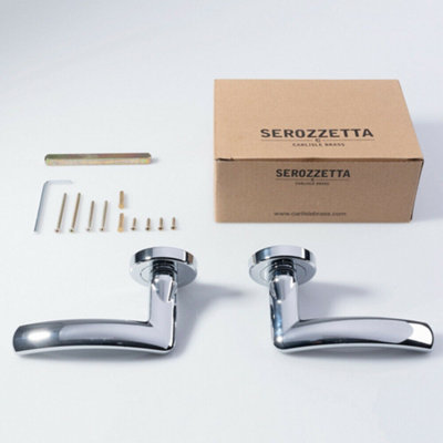 2x PAIR Oval Shape Arched Bar Lever on Round Rose Concealed Fix ...