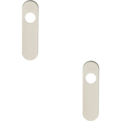 2x PAIR Radius Lock Latch Plate Cover 170 x 45 x 8mm Satin Stainless Steel
