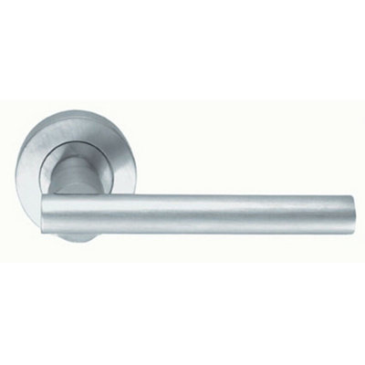 2x PAIR Round Recessed Bar Handle on Round Rose Concealed Fix Satin Chrome