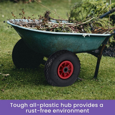 2x Pneumatic Wheel 10" (26cm) for Sack Truck, Hand Truck, Lawn Mower ...