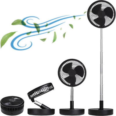 2X Portable Standing Pedestal Fan USB Powered Battery Rechargeable ...