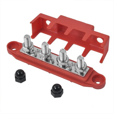 2x Positive Negative Bus Bar Battery Power Distribution Block 4 x M8 ...