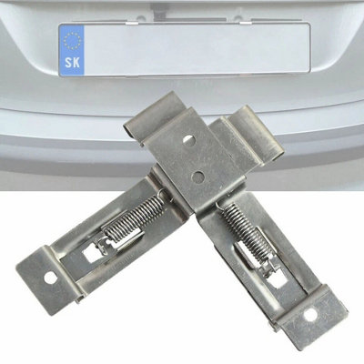 2X PREMIUM STAINLESS STEEL SPRING LOADED NUMBER PLATE BRACKET CLIPS FOR ...