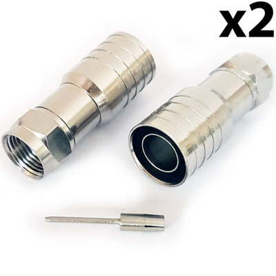 2x PRO Outdoor CT165 WF165 F Type Male Hex Crimp Connector Plug Thick ...