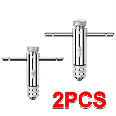 2x Ratchet Tap Wrench Reversible T Bar Handle M3-M8 M5-M12