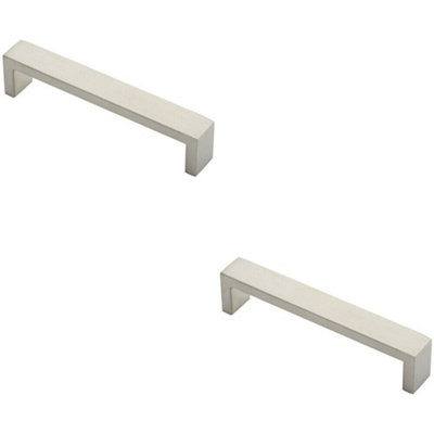 2x Rectangular D Bar Pull Handle 136 x 20mm 128mm Fixing Centres ...