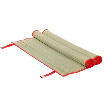 2x Red 60 x 178cm Straw Beach Mat - Roll Up Camping Hiking Picnic ...