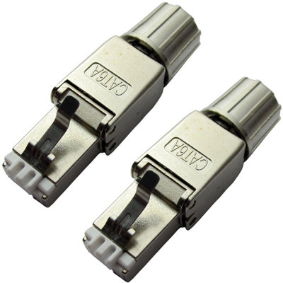 2x RJ45 CAT6a Tool less Connectors & Boot FTP Shielded Outdoor Ethernet ...