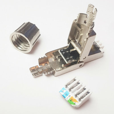 2x RJ45 CAT6a Tool less Connectors & Boot FTP Shielded Outdoor Ethernet ...