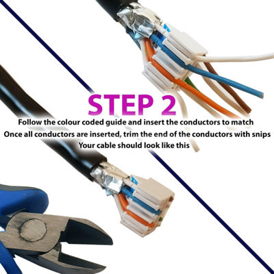 2x RJ45 CAT6a Tool less Connectors & Boot FTP Shielded Outdoor Ethernet ...