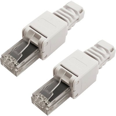 2x RJ45 CAT6a Tool-less Connectors & Boot - UTP Ethernet Plugs - NO ...