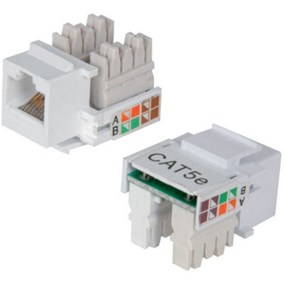 2x RJ45 IDC Network Keystone Jack Module CAT5 & CAT6 Ethernet Plastic ...