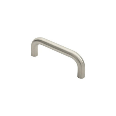 2x Round D Bar Pull Handle 169 x 19mm 150mm Fixing Centres Satin ...