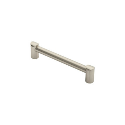 2x Round Tube Pull Handle 180 x 16mm 160mm Fixing Centres Satin Nickel