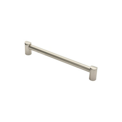 2x Round Tube Pull Handle 244 x 16mm 224mm Fixing Centres Satin Nickel