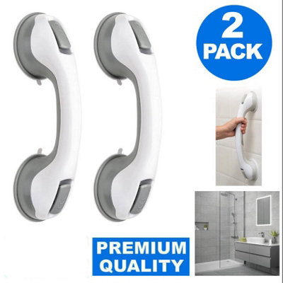 2X SAFETY SUPPORT HAND HANDLE RAIL GRIP BAR SUCTION GRAB BATH BATHROOM ...