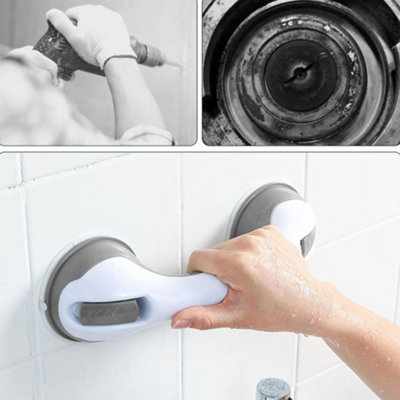 2x SAFETY SUPPORT HAND RAIL HANDLE BAR GRIP SUCTION GRAB BATH BATHROOM ...