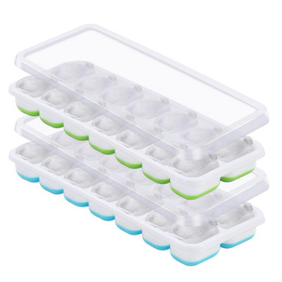 2x Silicone Ice Cube Tray For Fridge Freezer Easy Pop-Out