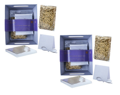 2x Small Silver Hamper Basket Kit Pamper Mini Food Hamper Basket Bag ...