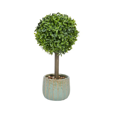 2x Smart Garden Uno Topiary Ball Tree 35cm Ceramic Pot Artificial ...
