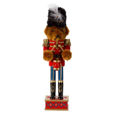 2x Teddy Bear Nutcracker Decoration - 38cm