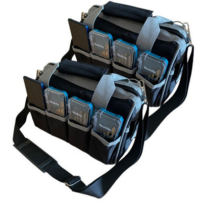 2x Trade Pro 12" 30cm Open Mouth Tool Bag Toolbag Holdall Black ...