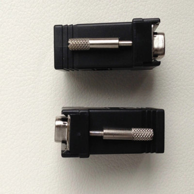 2x VGA Male to Network Adaptor Extend Video over Network Cat5e Ethernet ...