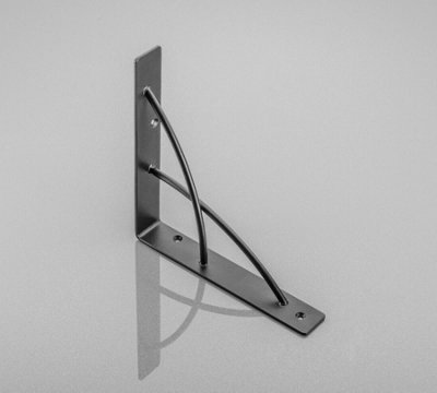 2x Wall Shelf Support Holder Bracket Steel Black Matt 40kg Home Decor NEO