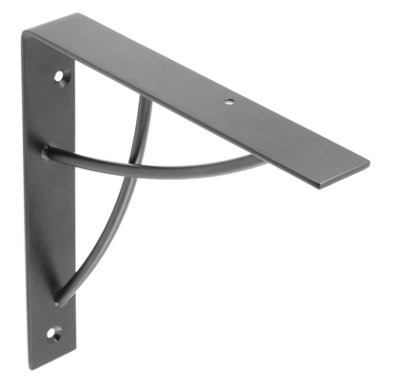 2x Wall Shelf Support Holder Bracket Steel Black Matt 40kg Home Decor NEO