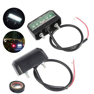 2x Waterproof Universal 6-LED License Number Plate Light Car Lorry ...