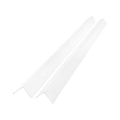 2x White 40 x 40mm Plastic Angle Trim 1 Metre UPVC Trim for Edges ...