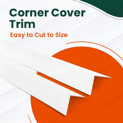 2x White 40 x 40mm Plastic Angle Trim 1 Metre UPVC Trim for Edges ...
