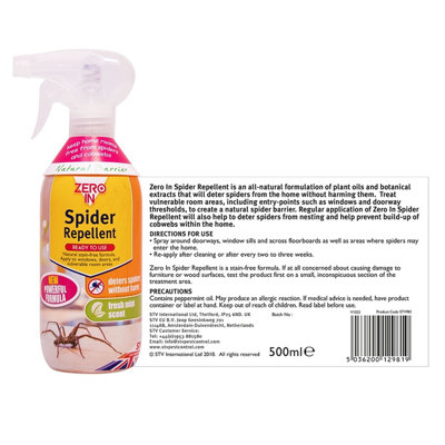 2x Zero In Spider Repellent Spray Ready To Use Insect Deterrent Fresh ...