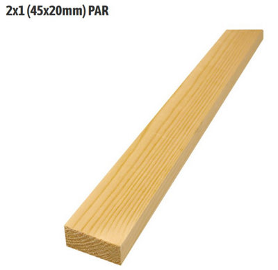 2x1 timber PAR softwood (45x20mm) 2.4m lengths (pack of 10) free delivery