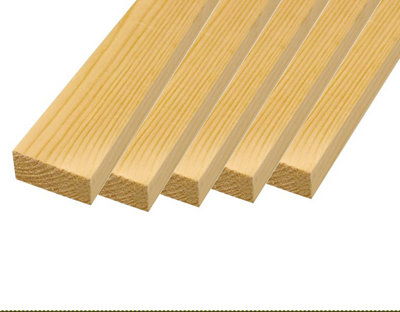 2x1 timber PAR softwood (45x20mm) 2.4m lengths (pack of 10) free delivery