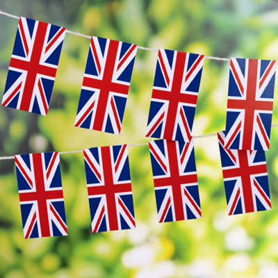 2x10m 33ft Union Jack Bunting Banner 30 Fabric Flags Sports Royal ...