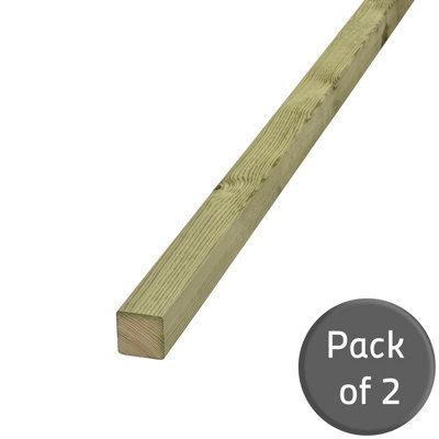 2x2 Inch Sawn Timber 44x44mm (L)900mm- Pack of 2 | DIY at B&Q