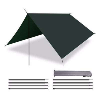 2x200cm Tent Poles Universal Telescopic Adjustable Steel Awning Canopy ...