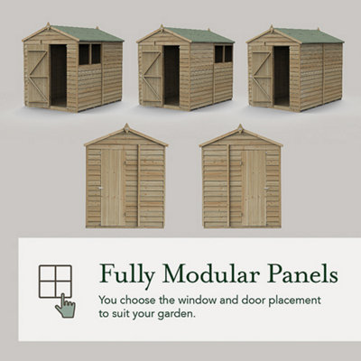2x8 4LIFE Reverse Apex Shed 25yr Guarantee Overlap Pressure Treated ...