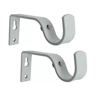 2xHeavy Duty Metal Curtain Pole Brackets 19mm Wall Support