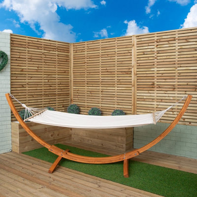 3.10m x 1.2m Palermo Freestanding Garden Hammock with Larch Wood Arc ...
