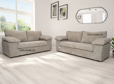 3+2 Amalfi Sofa Set, Mink Jumbo Cord Fabric Sofas