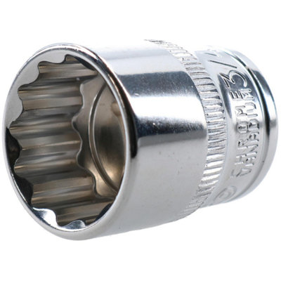 3/4" AF SAE Imperial Socket 3/8" Drive 12 Point Shallow Depth Chrome ...