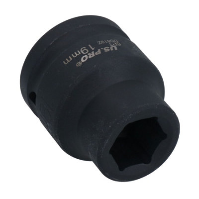 3/4" Drive 19mm Shallow Metric MM Impact Impacted Socket 6 Sided Single Hex