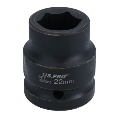 3/4" Drive 22mm Shallow Metric MM Impact Impacted Socket 6 Sided Single ...
