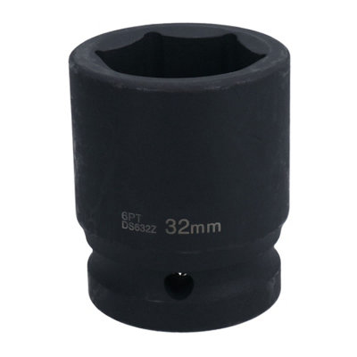3/4" Drive 32mm Shallow Metric MM Impact Impacted Socket 6 Sided Single ...