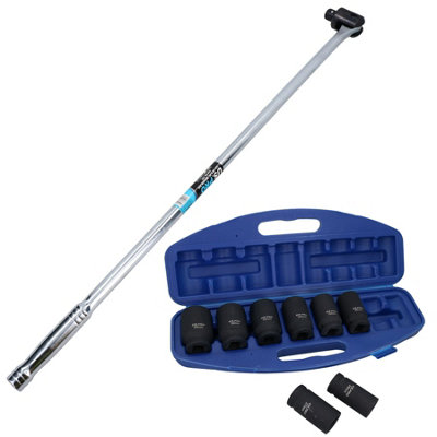 3/4" Drive Deep Metric MM Impact Sockets & 40" Flexi Breaker Power ...